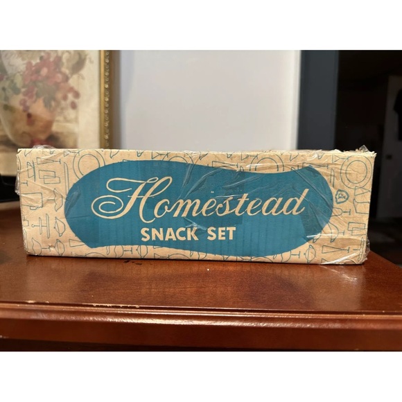 federal glass | Dining | Vintage New 95s 4 Pc Homestead Snack Set ...